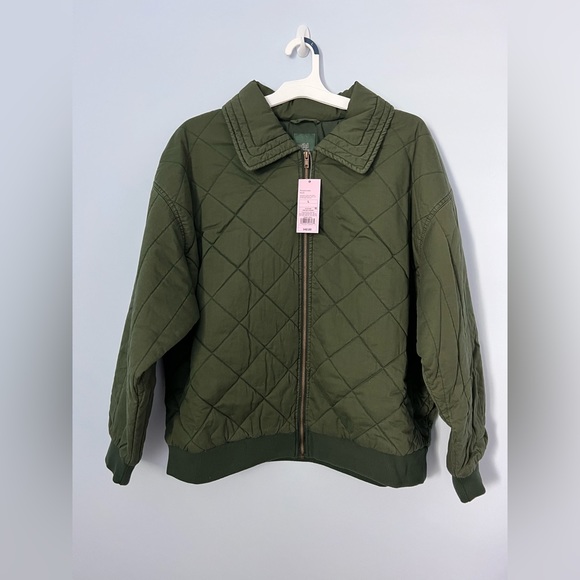 wild fable | Jackets & Coats | Womens Woven Quilted Bomber Jacket Dark ...